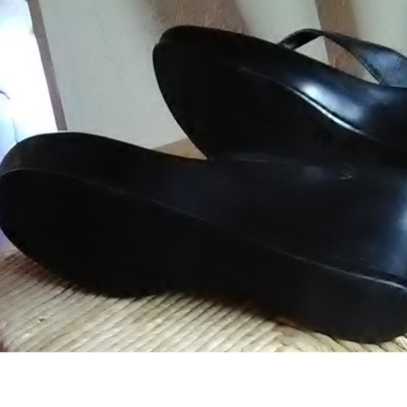 Aldo Rossini | Shoes | Aldo Rossini Black Leather Wedge Slides Size 8m ...